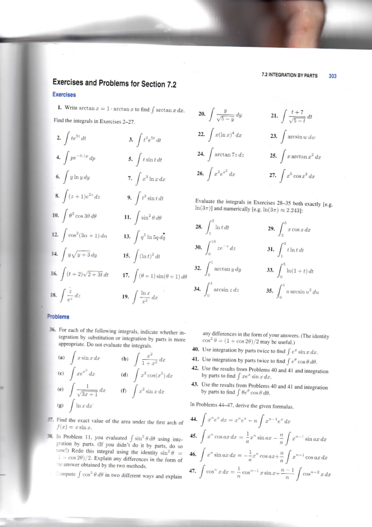 Integration by Parts Problems - MATH2115 - Studocu