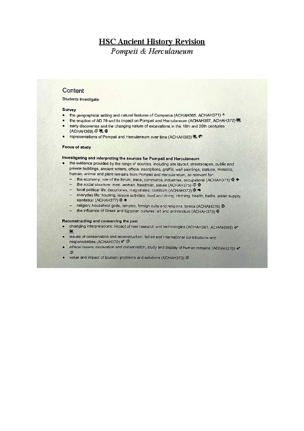 Pompeii & Herculaneum - HSC Ancient History Revision - HSC Ancient ...