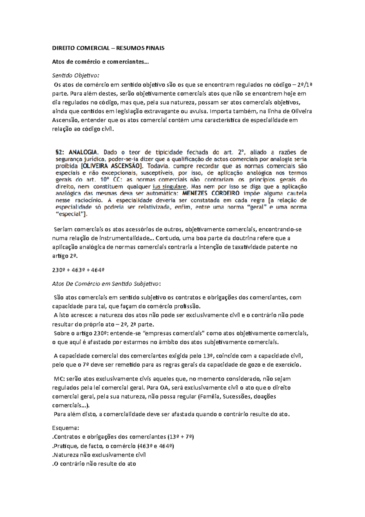 Resumos Final Direito Comercial I - DIREITO COMERCIAL – RESUMOS FINAIS ...