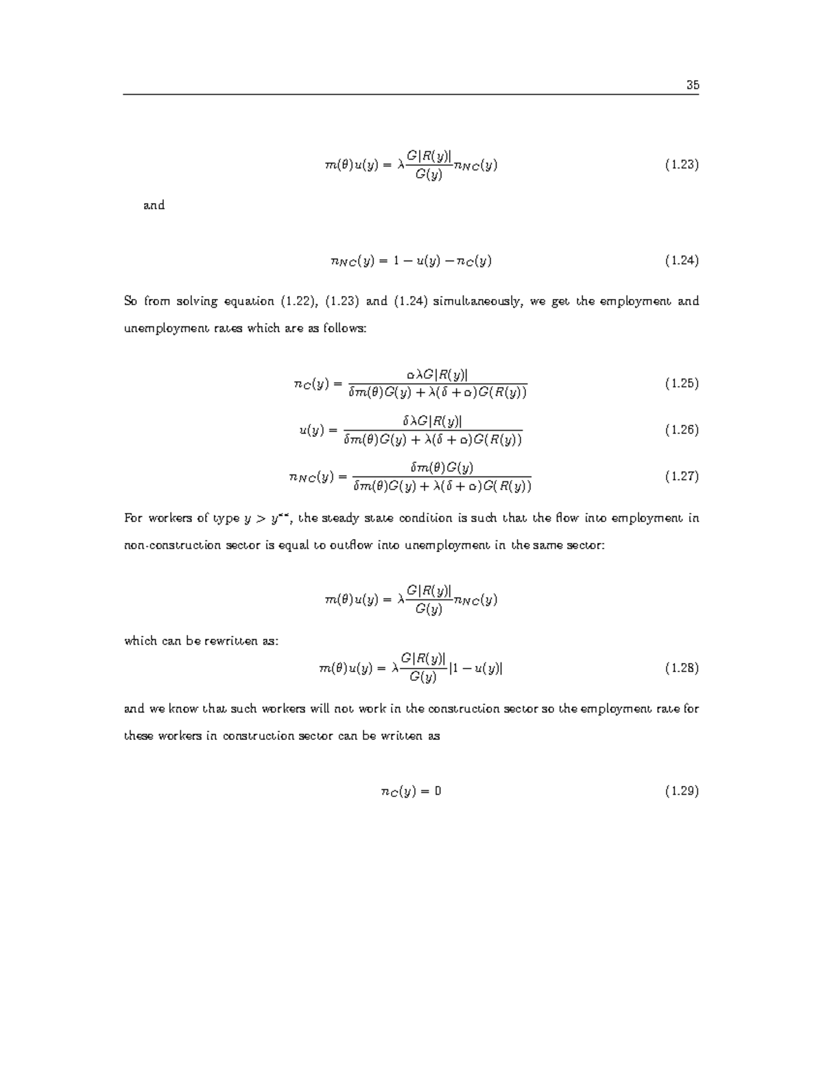 Three Essays IN Labour Economics 6 - m(θ)u(y) = λ G G[R((yy))] nN C (y ...