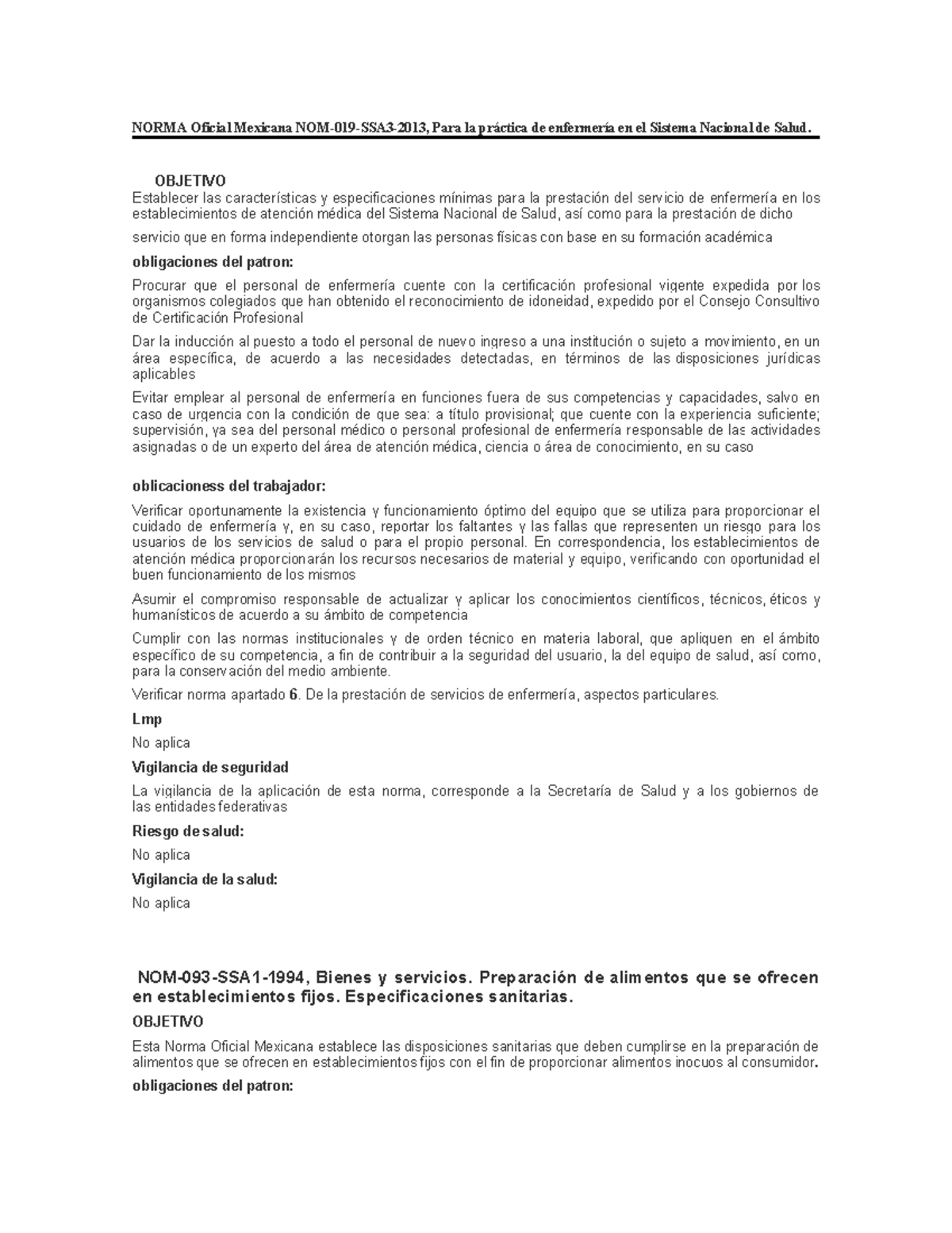NOM 019 SSA3 - normas de enfermeria - NORMA Oficial Mexicana NOM-019 ...