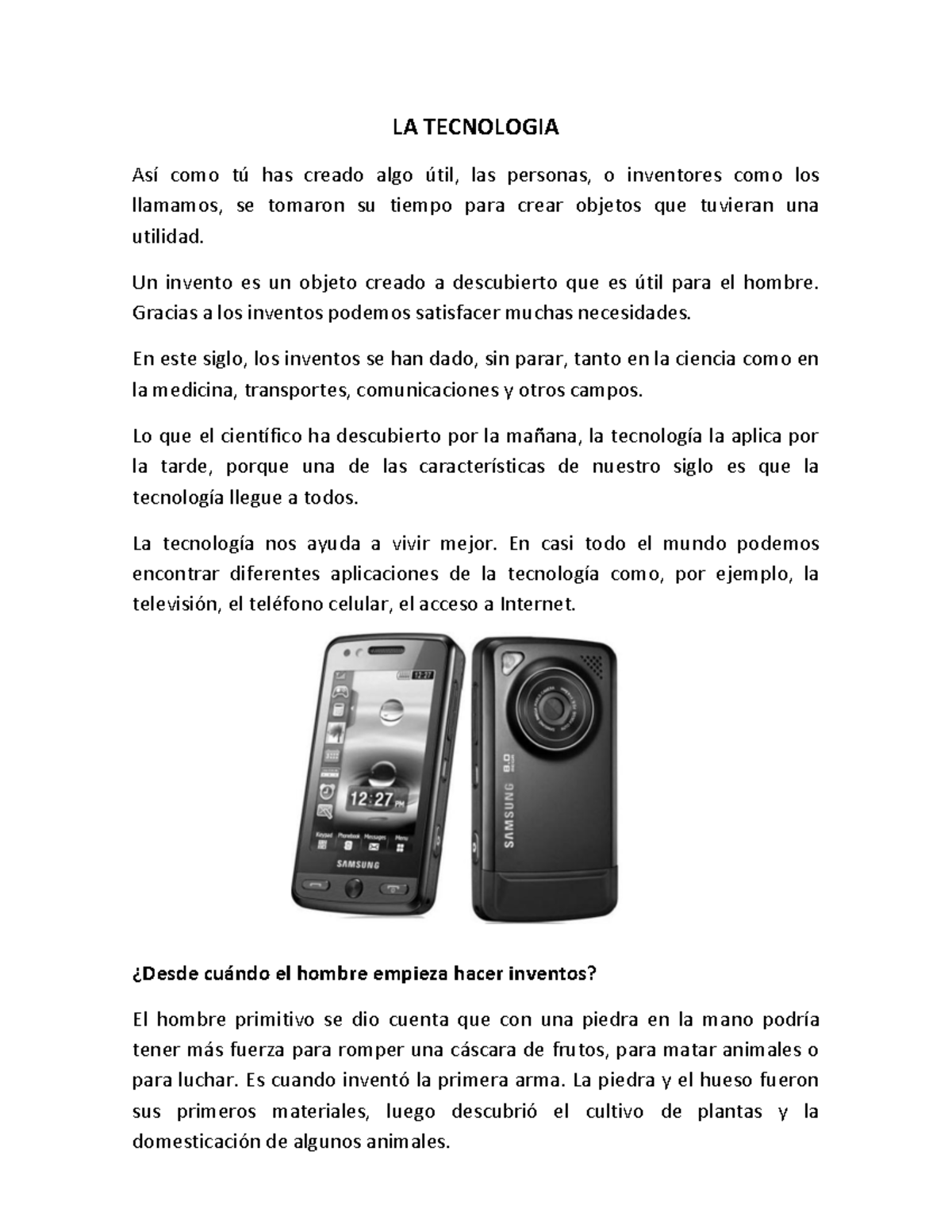 Lectura 05 2023 LA Tecnologia - LA TECNOLOGIA AsÌ como t ̇ has creado ...