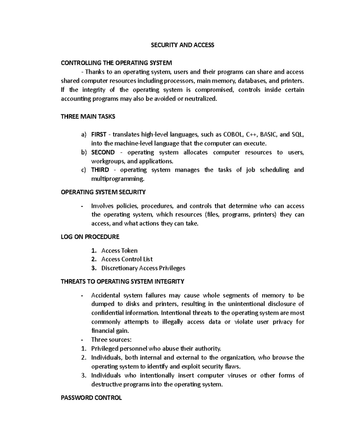 Cis Security And Controls Security And Access Controlling The Operating System Thanks To An