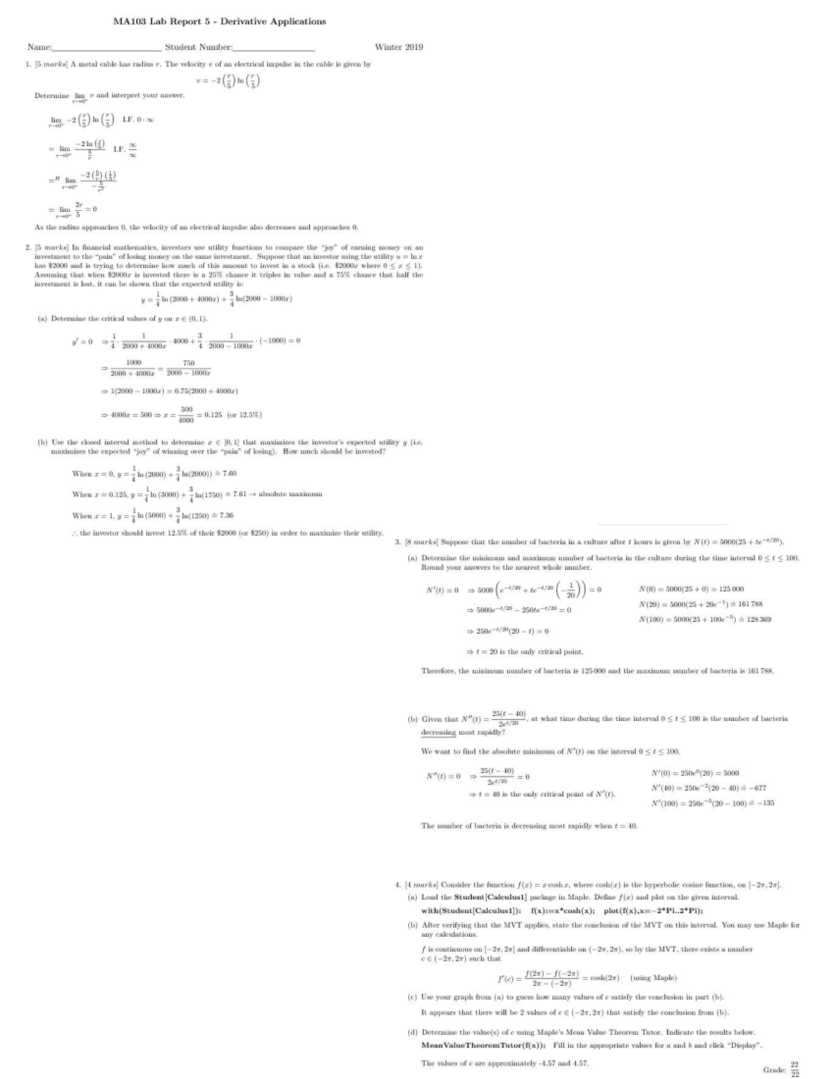 Lab5 Previous Lab Answers - MA103 - Studocu