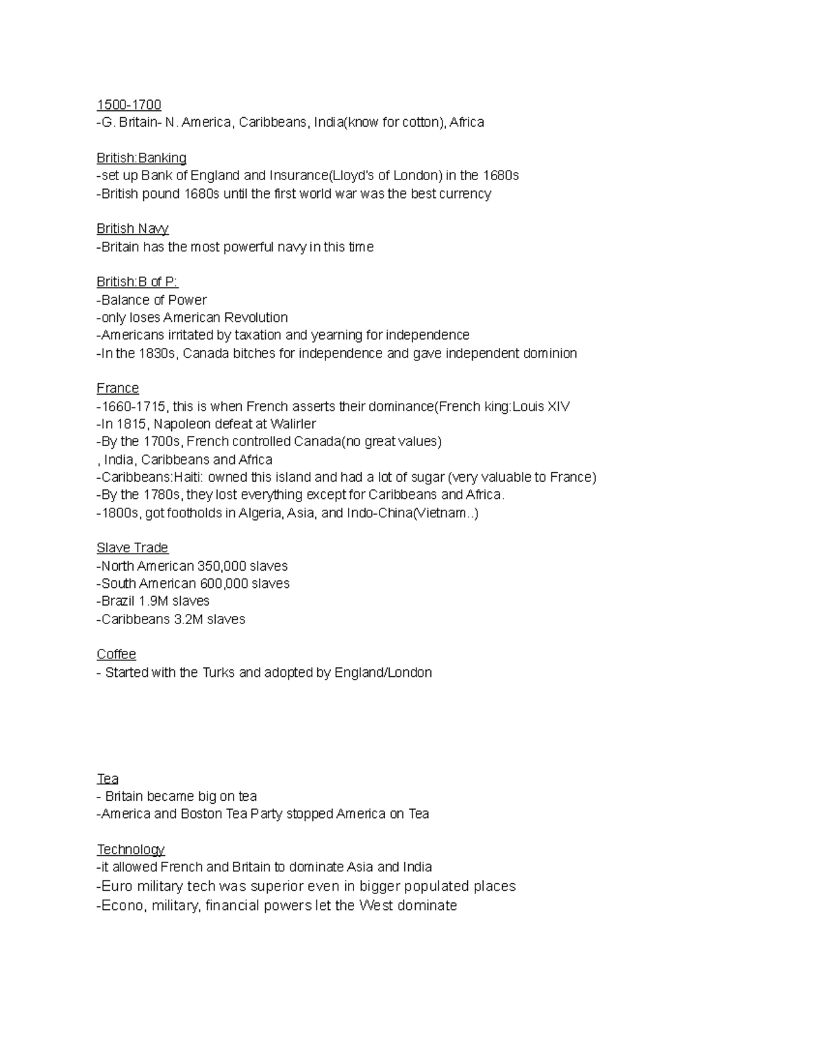1500-1700 notes for Test 1 - 1500-1700 -G. Britain- N. America ...