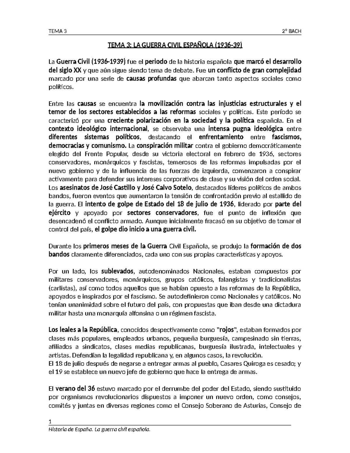 TEMA 3 - jwiqdajxl - TEMA 3: LA GUERRA CIVIL ESPAÑOLA (1936-39) La ...
