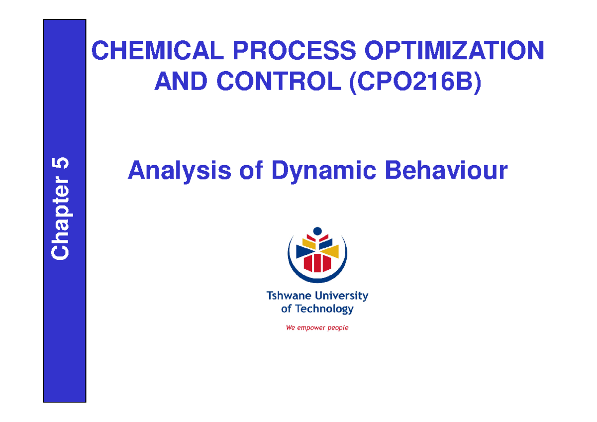 Unit 4 Analysis of Dynamic Behaviour - Copy - Chapter 5 CHEMICAL ...