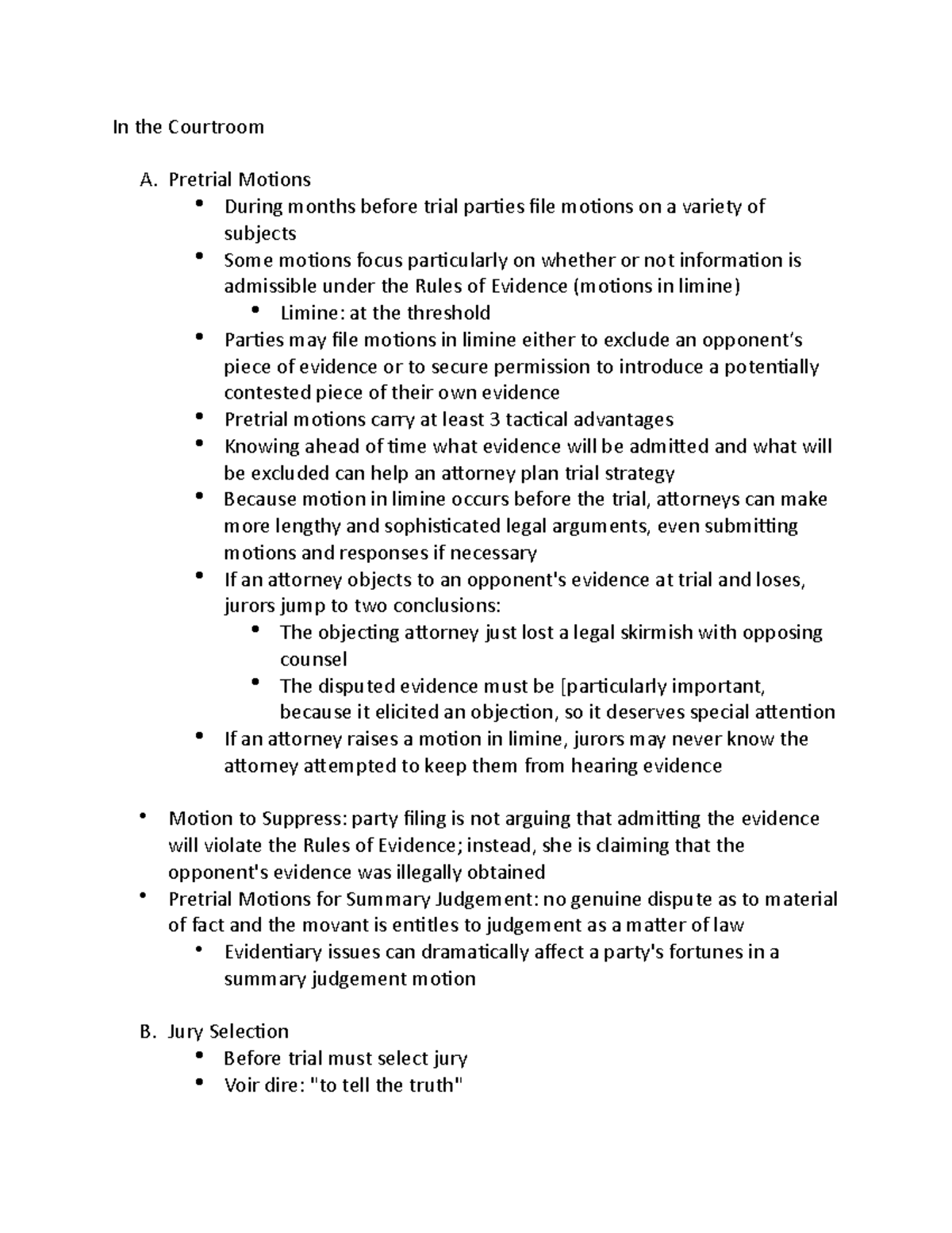 Structure of A Trial - Professor Maurice Dyson. Textbook used: Deborah ...