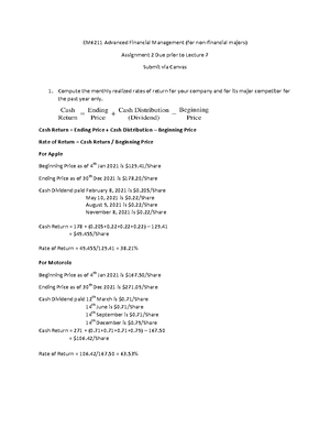 Final Exam EM6211 Advanced Financial Management Fall 2022-1 - EM6211 ...