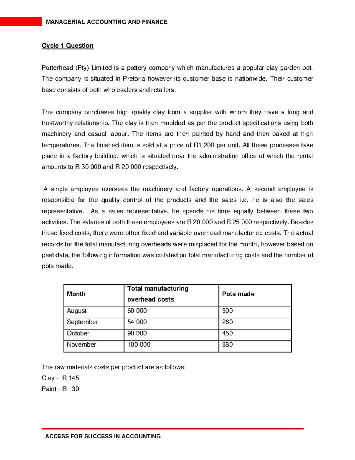MAF - Cycle 1 - Tutorial Question - ACCESS FOR SUCCESS IN ACCOUNTING ...