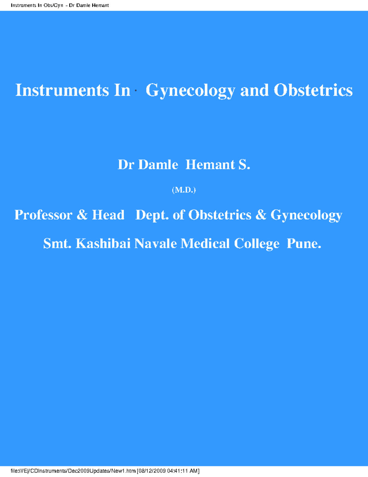 Obsgyne instruments - Good - Instruments In Obs/Gyn - Dr Damle Hemant ...
