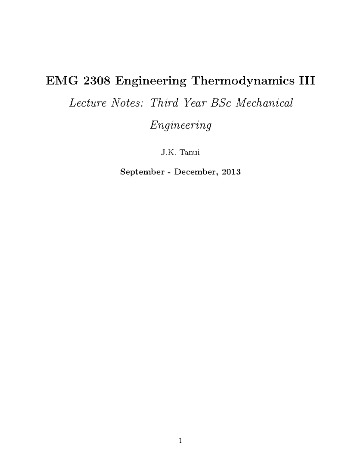 EMG 2308 Notes - engineering thermodynamics by mr. tanui - EMG 2308 ...