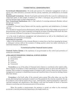 Correctional Administration - CORRECTIONAL ADMINISTRATION Correctional ...