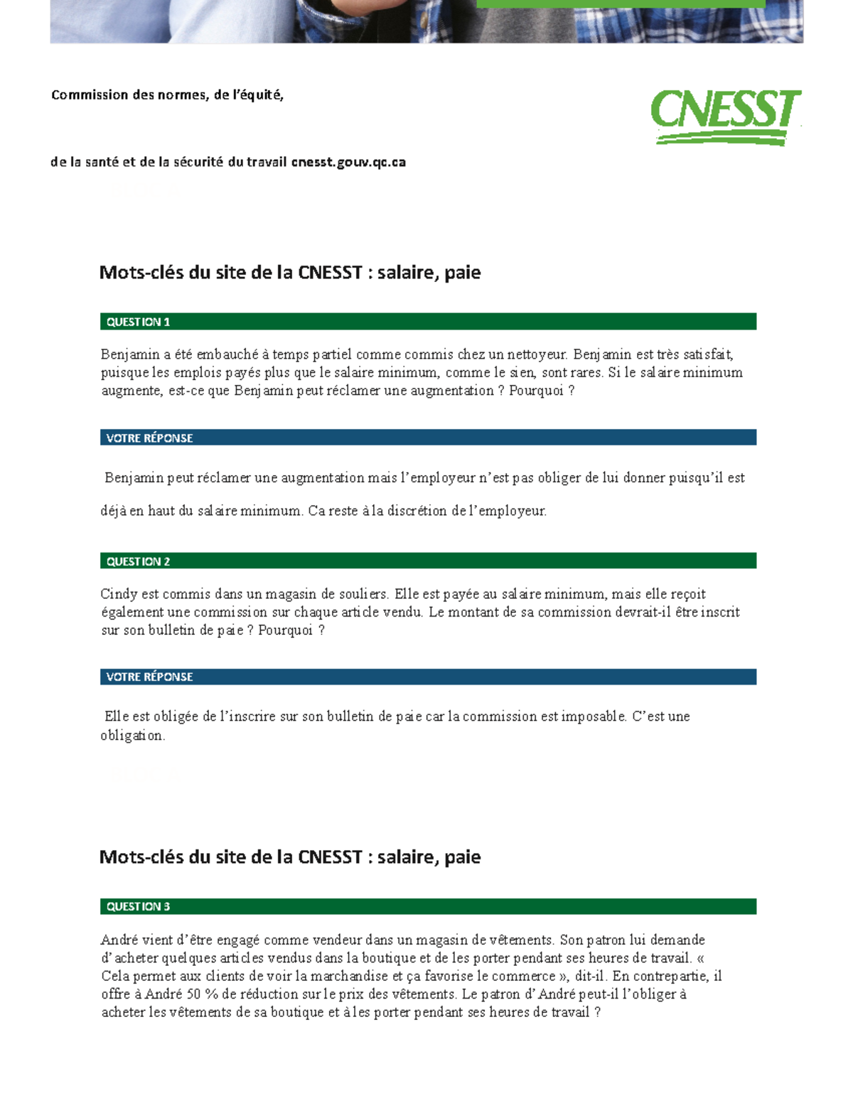 Normes du travail - de la santé et de la sécurité du travail cnesst ...