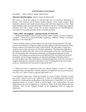 Cultural activity 2 - Movie review - ACTIVIDADES CULTURALES Activity ...