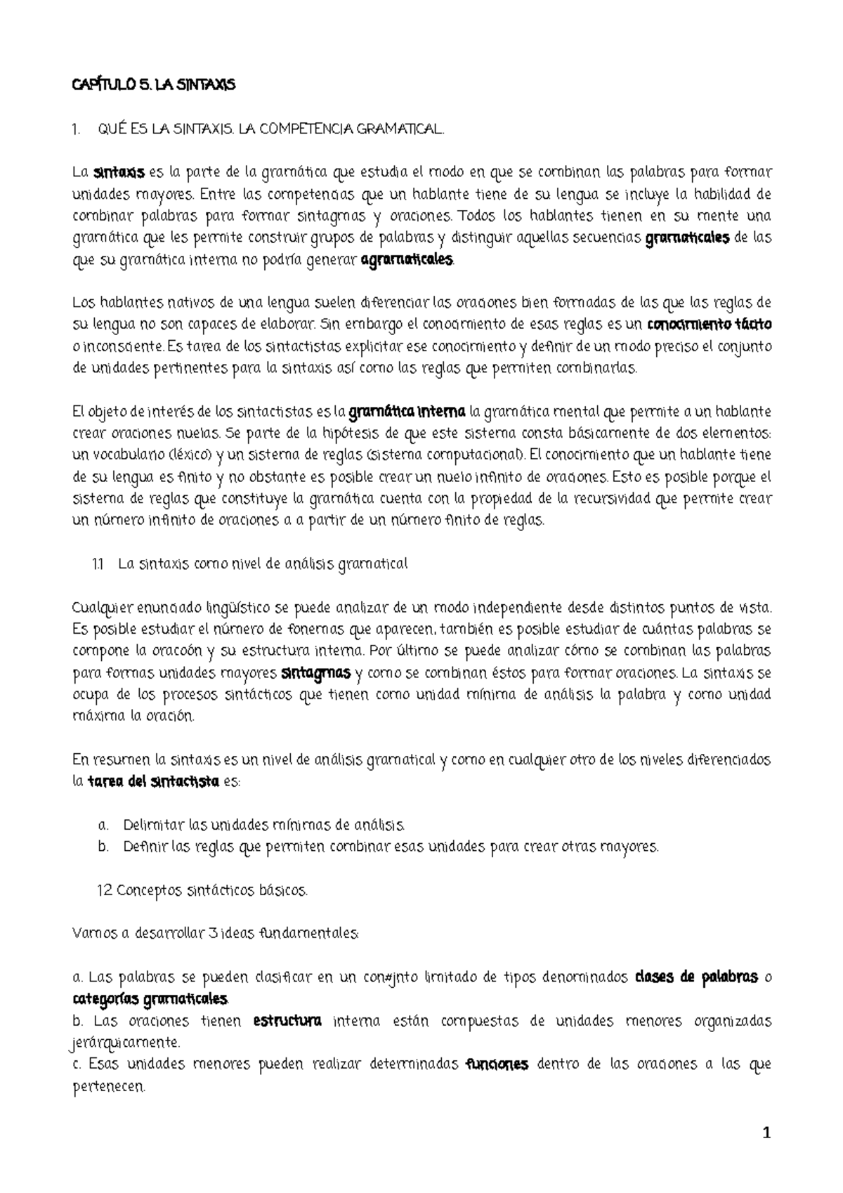 Resumen Cap 5 - Cap 5 - Invitación a la Linguística - 5. LA ES LA ...