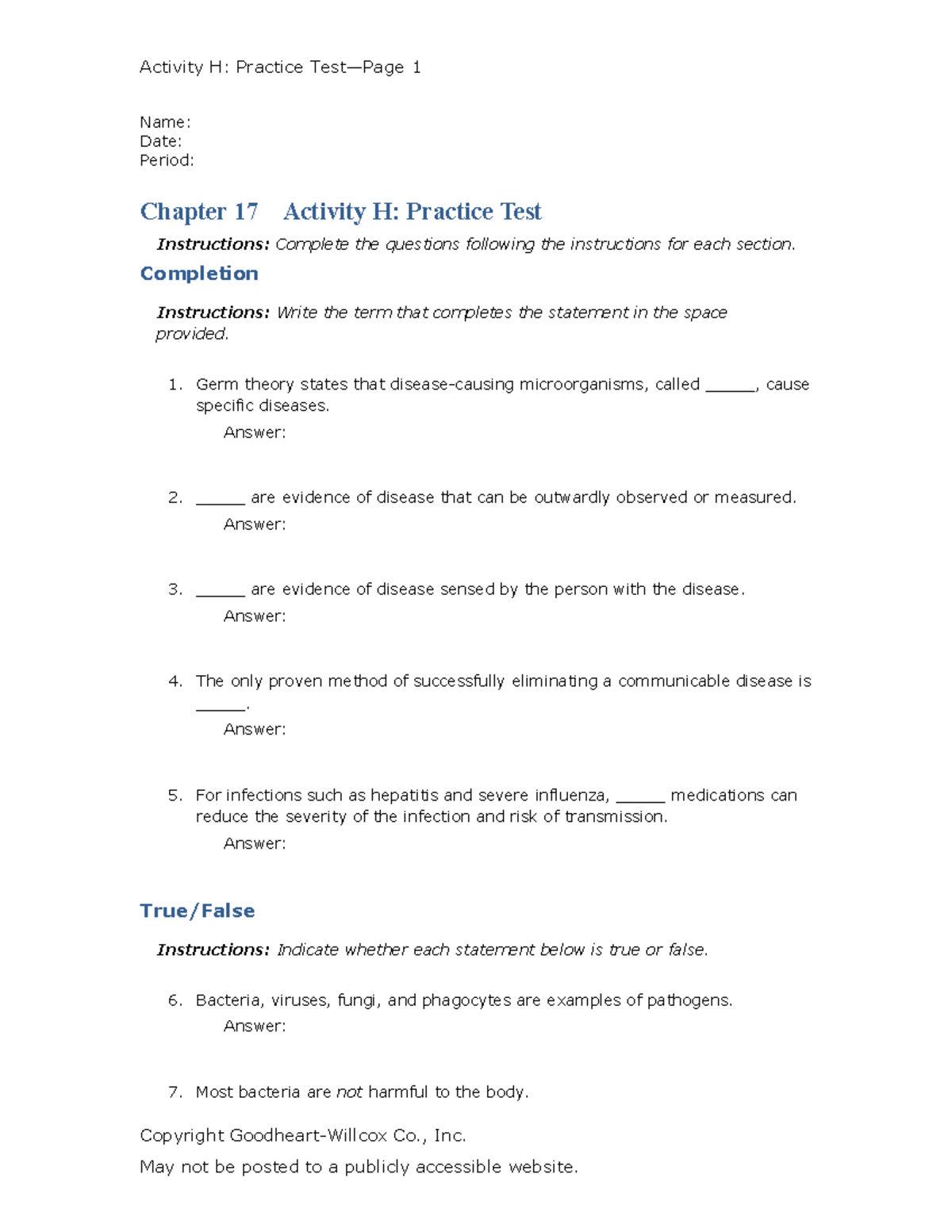 Ch17 ch17h - help - Name: Date: Period: Chapter 17 Activity H: Practice ...