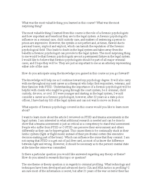 Mod 7 discussion - What does this case illustrate about the importance ...