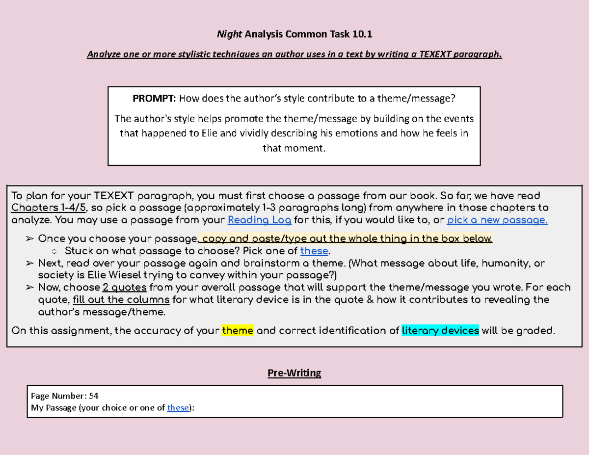 Copy of PKC of D - Theme Proposal - Night Analysis Common Task 10 ...
