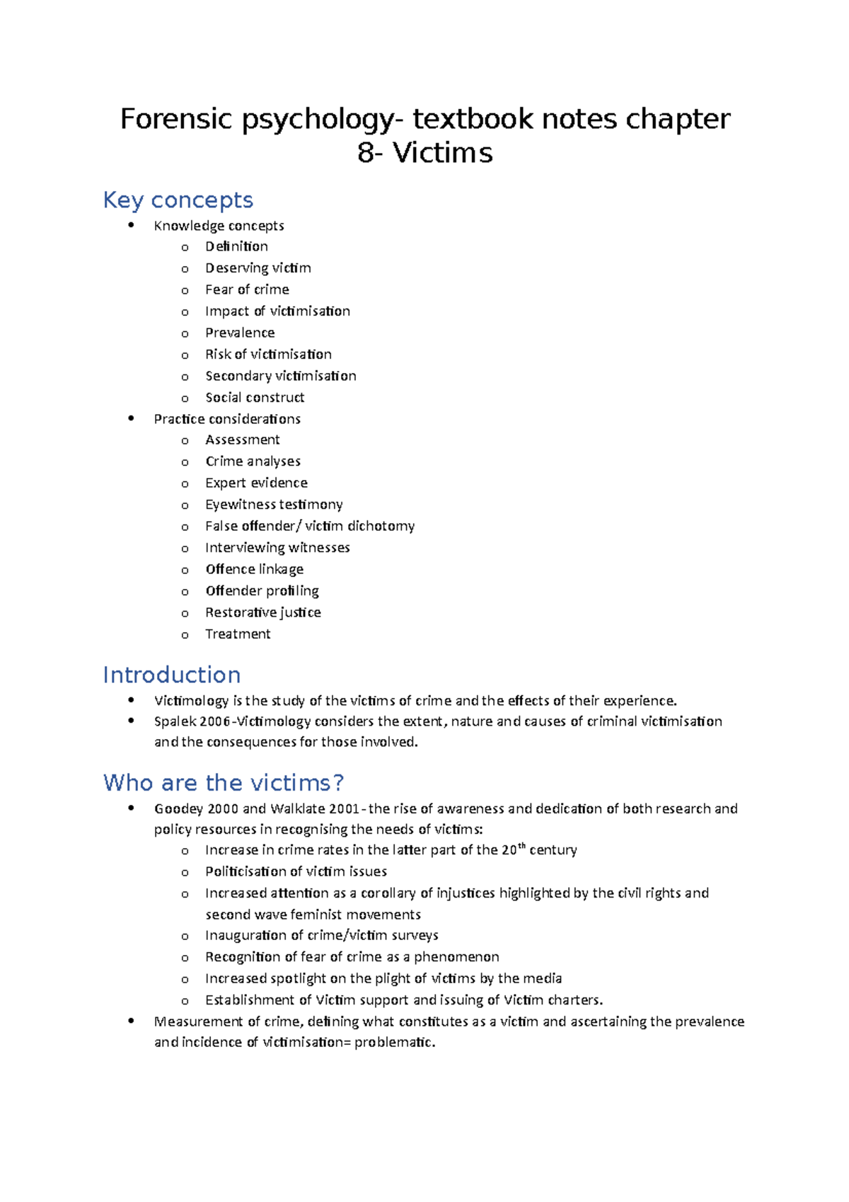 Introduction to Forensic psychology summary of assigned reading-week 3 ...