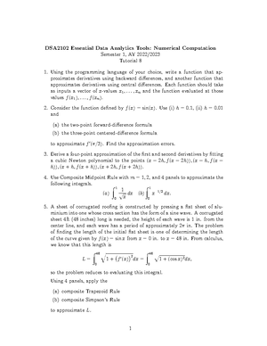 DSA2102 2223s1 tut1 - tutorial 2 - prof timothy - DSA2102 Essential Data Analytics Tools ...