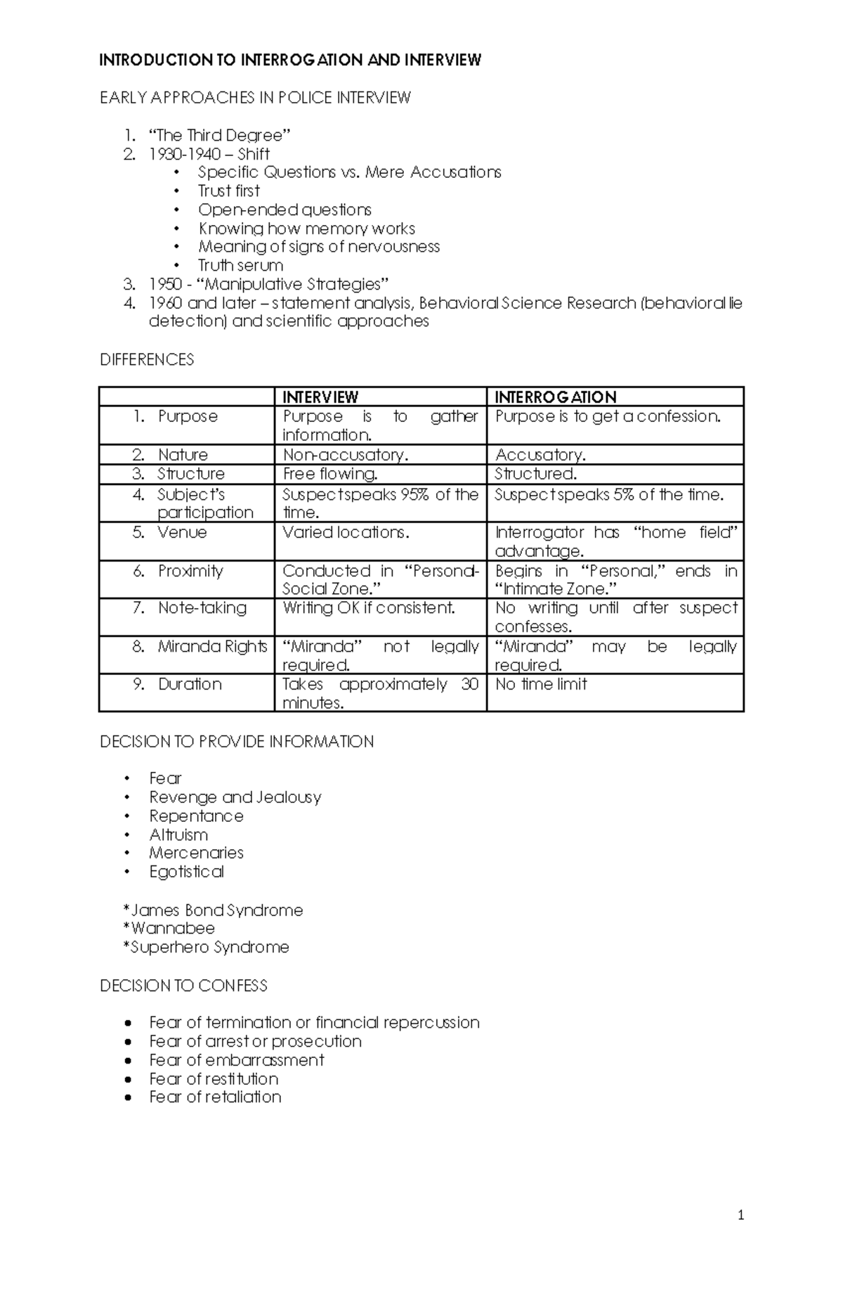 Notes in CDI 8 kalq - INTRODUCTION TO INTERROGATION AND INTERVIEW EARLY ...