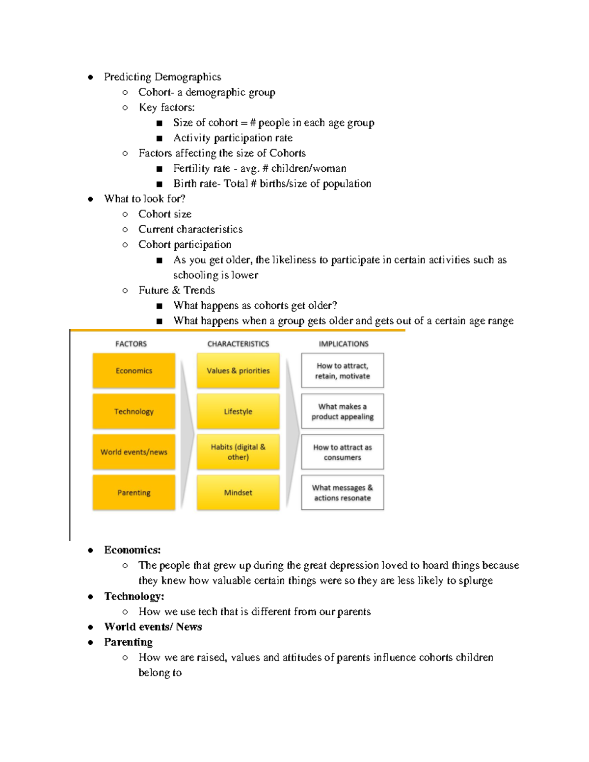 BU111 course notes-9 - Predicting Demographics Cohort- a demographic ...