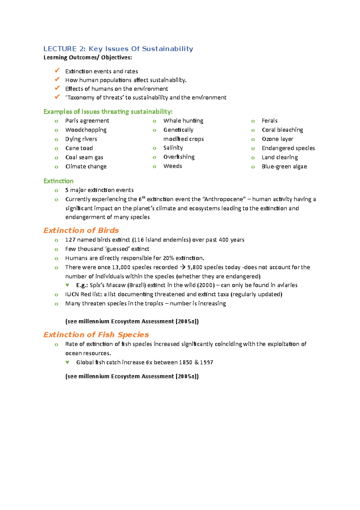 BIOS1301 - LEC 2 Notes - unsw: Lecture on Ecology - LECTURE 2: Key ...