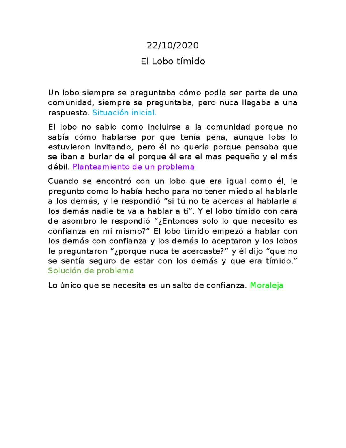 El Lobo Timido Fabula 22 10 El Lobo Tímido Un Lobo Siempre Se