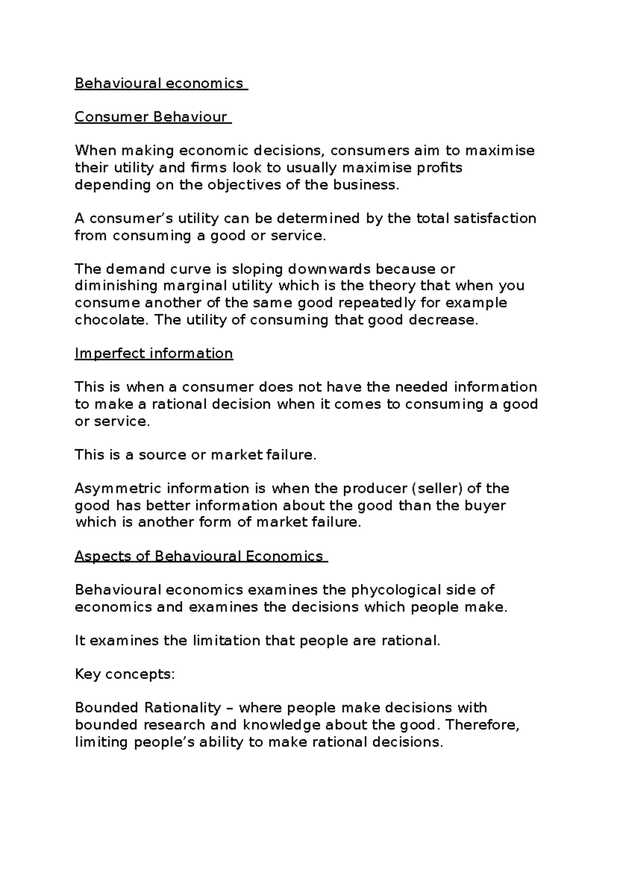 Behavioural economics - Behavioural economics Consumer Behaviour When ...