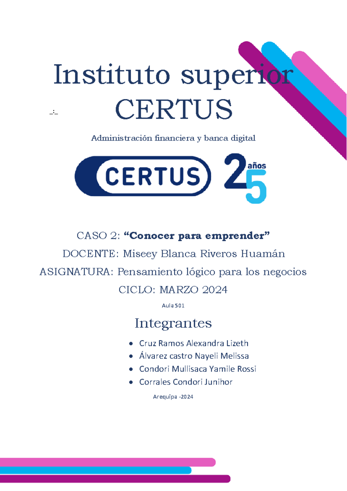 CASO 2 Conocer PARA Emprender (1)-1 - : Instituto superior CERTUS Administración financiera y ...