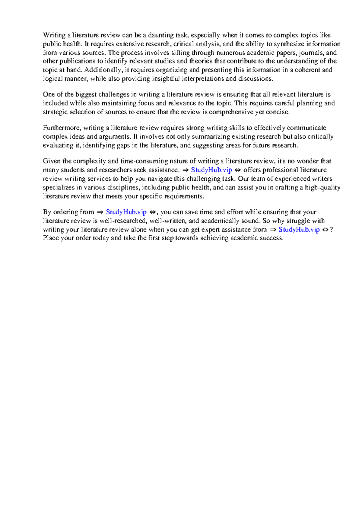 Example Of Public Health Literature Review - Writing a literature ...