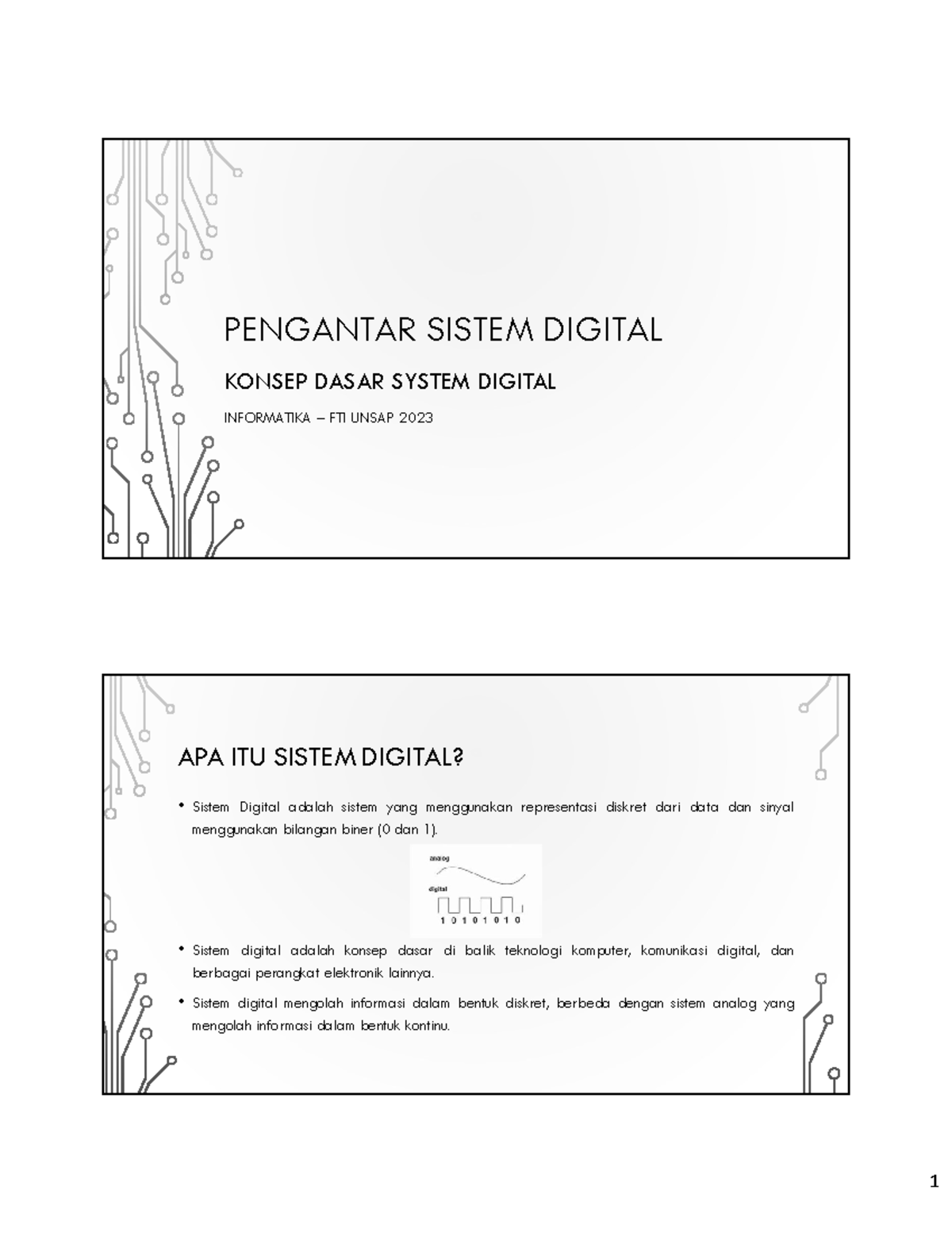 1-Konsep Dasar Sistem Digital - PENGANTAR SISTEM DIGITAL KONSEP DASAR ...