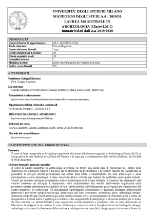 Unipa-Laurea magistrale in Archeologia 2023-2024 - Oerta Formativa - Corsi di Studio HOME ...