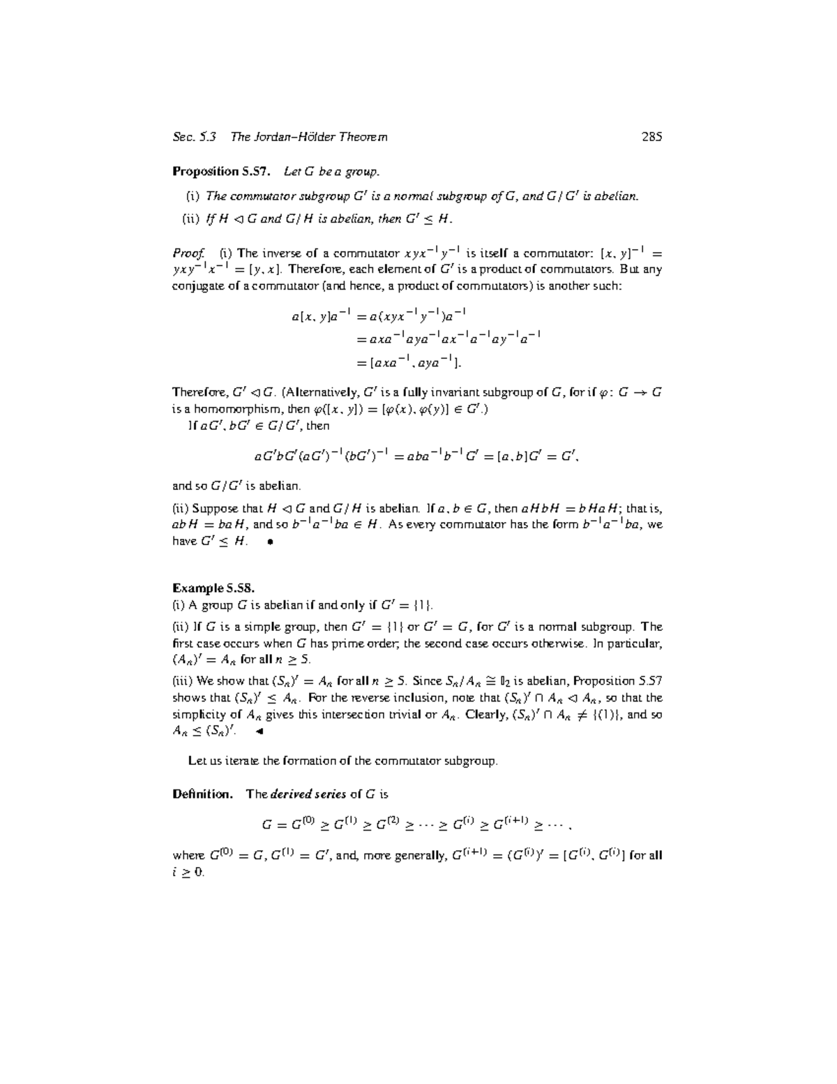 0301-0303 - Basic Algebra 101 - Sec. 5 The Jordan–Holder Theorem ̈ 285 ...