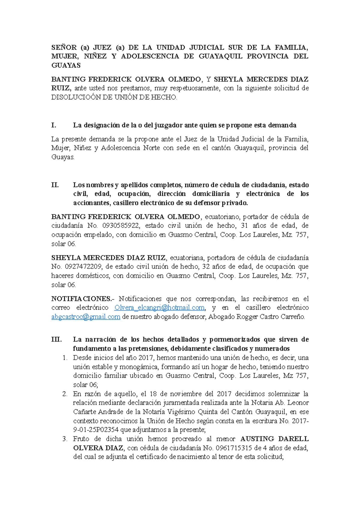 Modelo DE Demanda DE Particion NO Voluntaria - MODELO DE DEMANDA DE ...