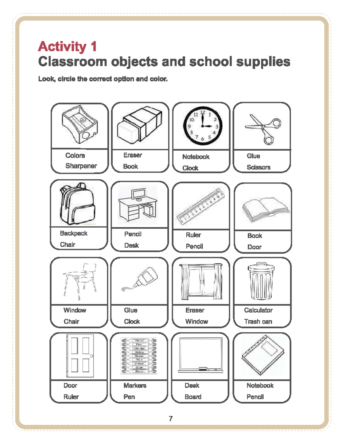 Classroom objects - English Intro PreA1 - Studocu