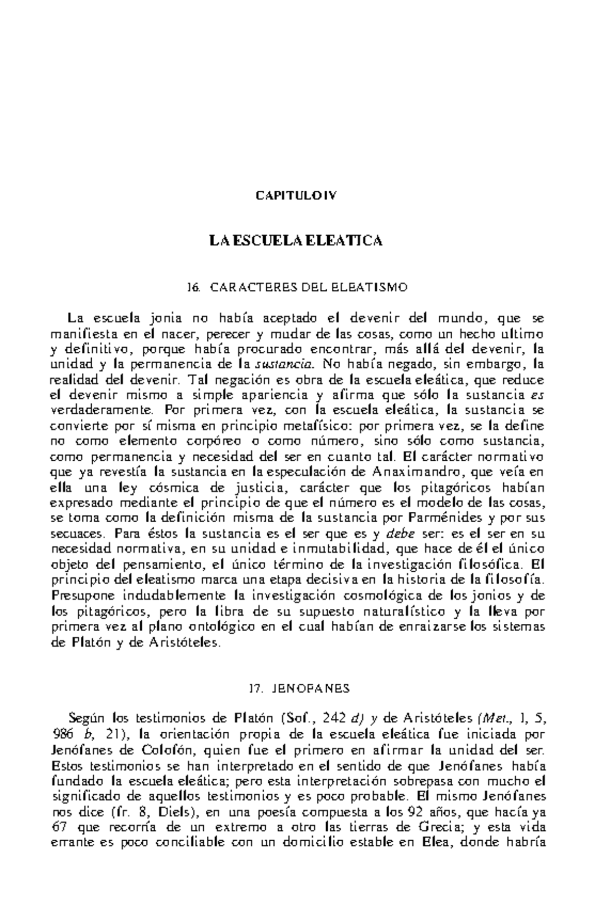 Parménides-Dialogo Platón- Lectura - CAPITULO IV LA ESCUELA ELEATICA ...