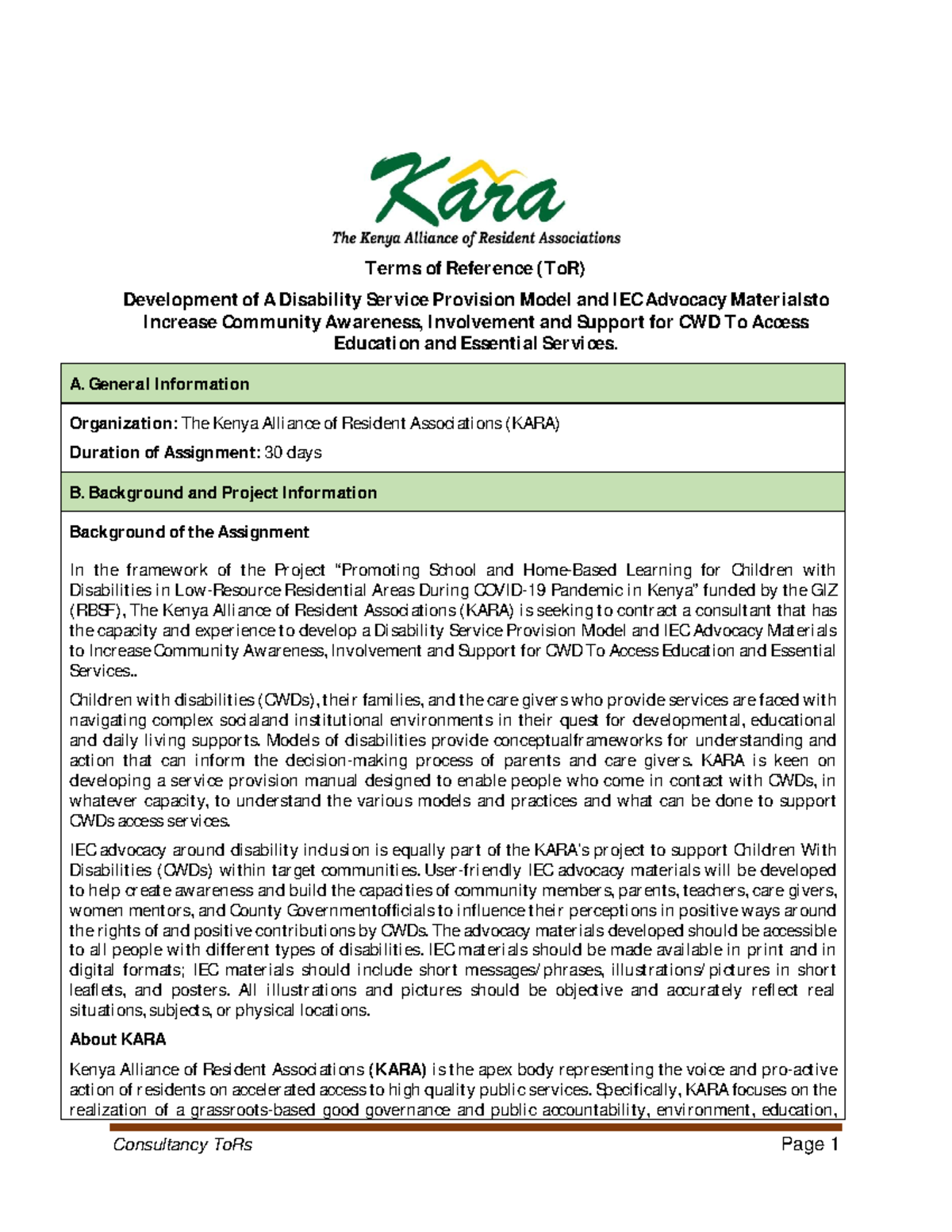 To R RBSF IEC and Model for Service Delivery 2022 - Terms of Reference ...