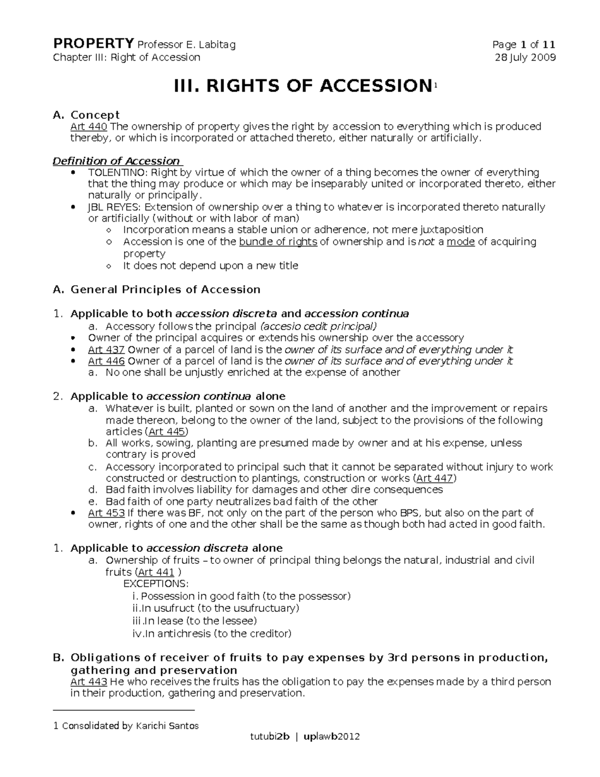 24634704 Property Rights of Accession - PROPERTY Professor E. Labitag ...