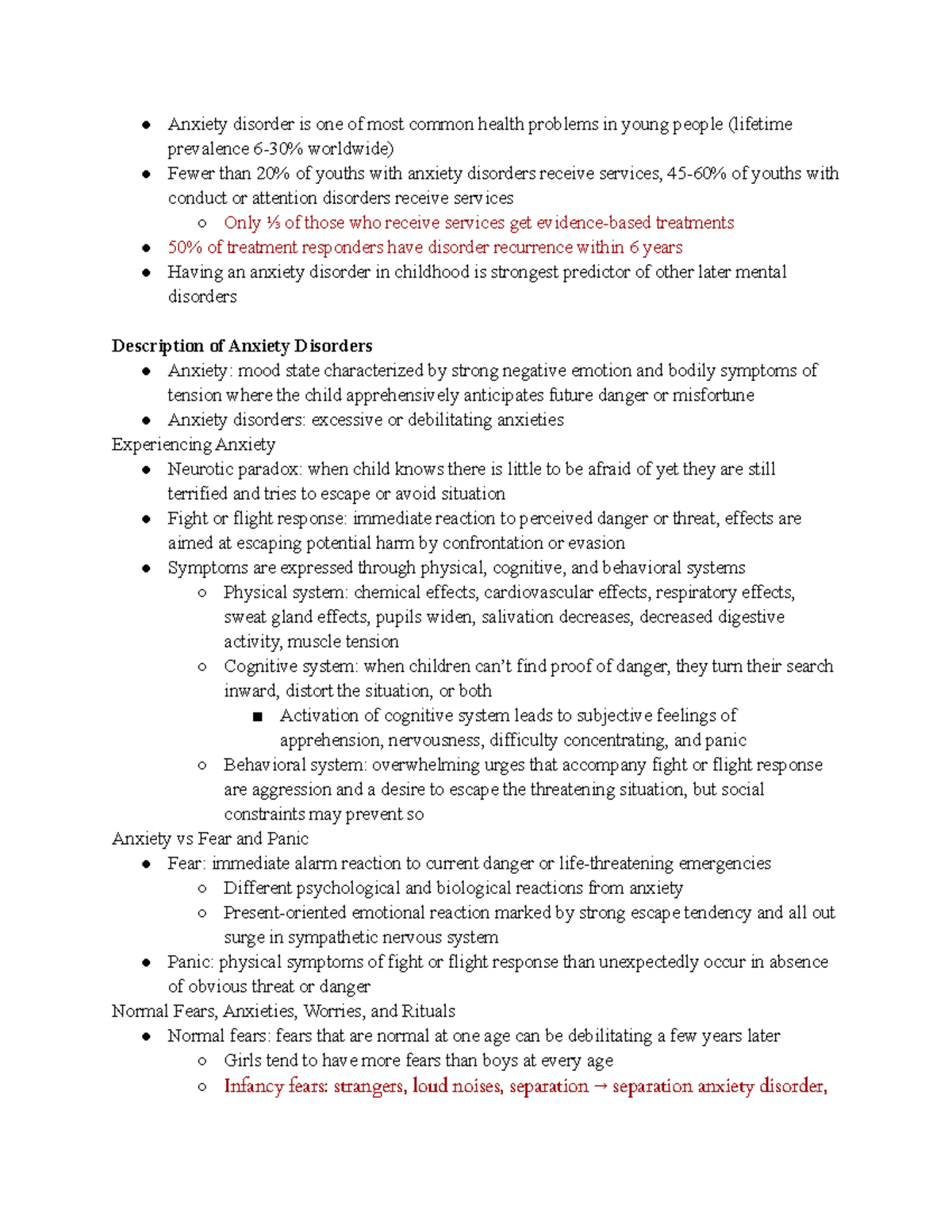 10 7 Chpt 11 Anxiety & Notes - Anxiety disorder is one of most common ...