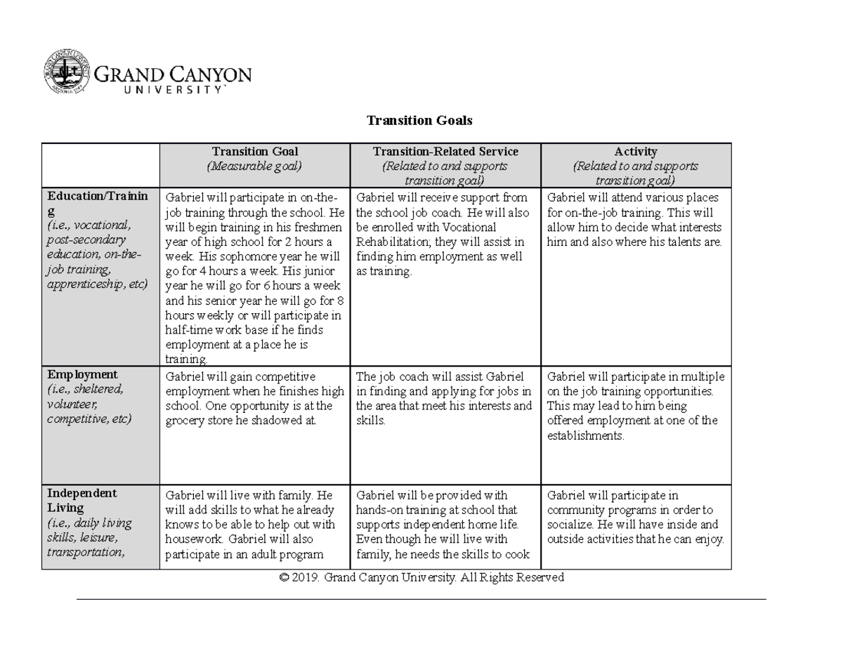 SPD-300-T5-RS-Transition Goals - Transition Goals Transition Goal ...
