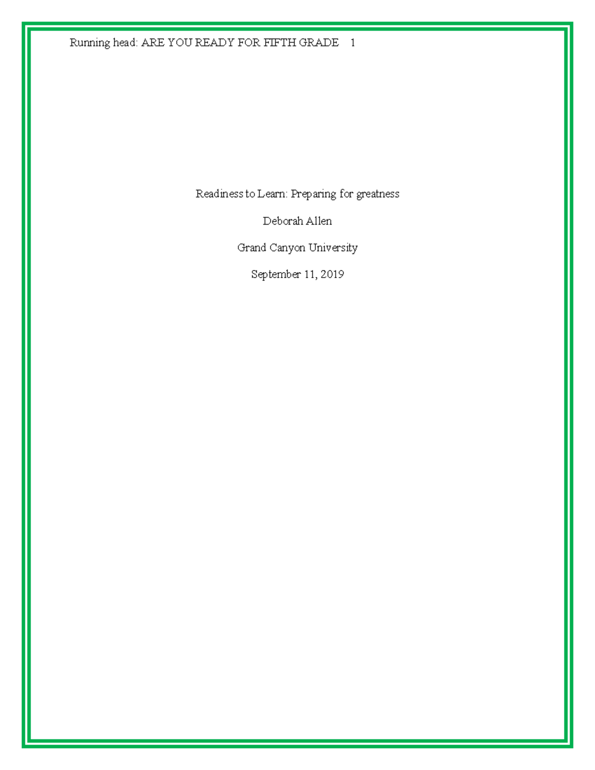 EDU-525-Educational reform paper - Running head: ARE YOU READY FOR ...