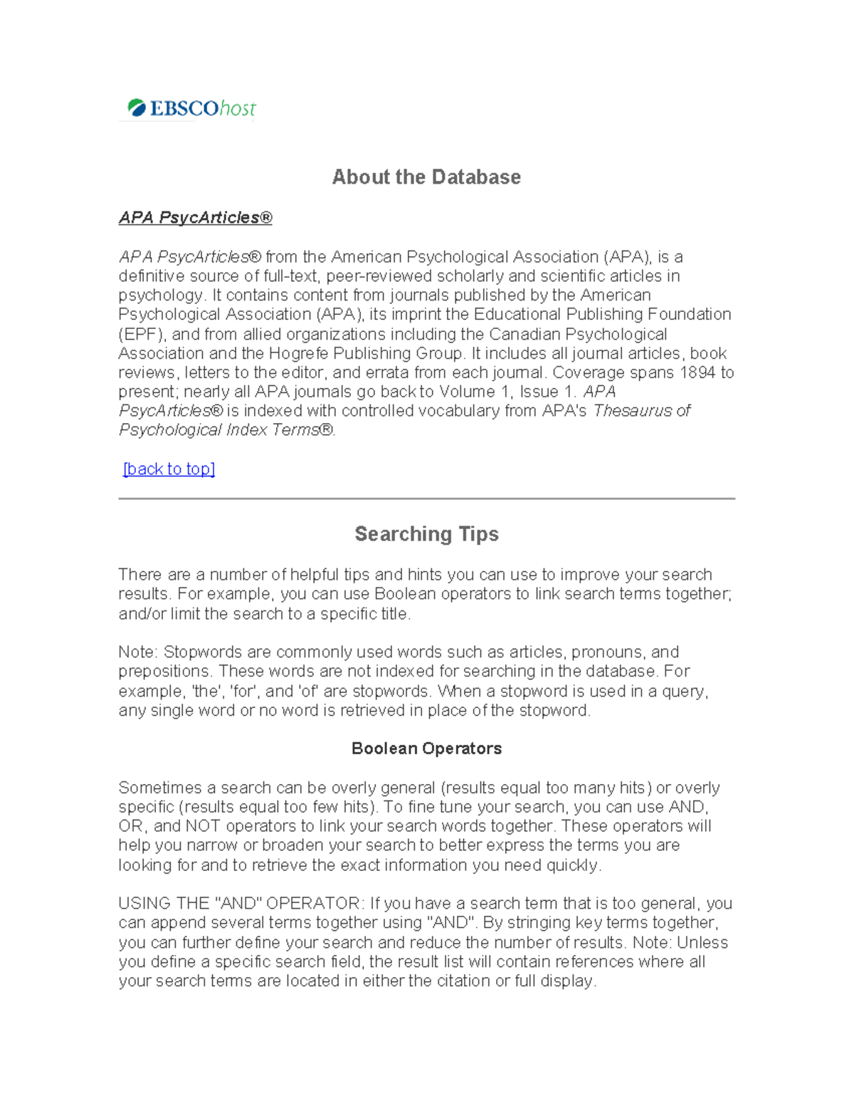 About the Database APA - Investigación - About the Database APA ...