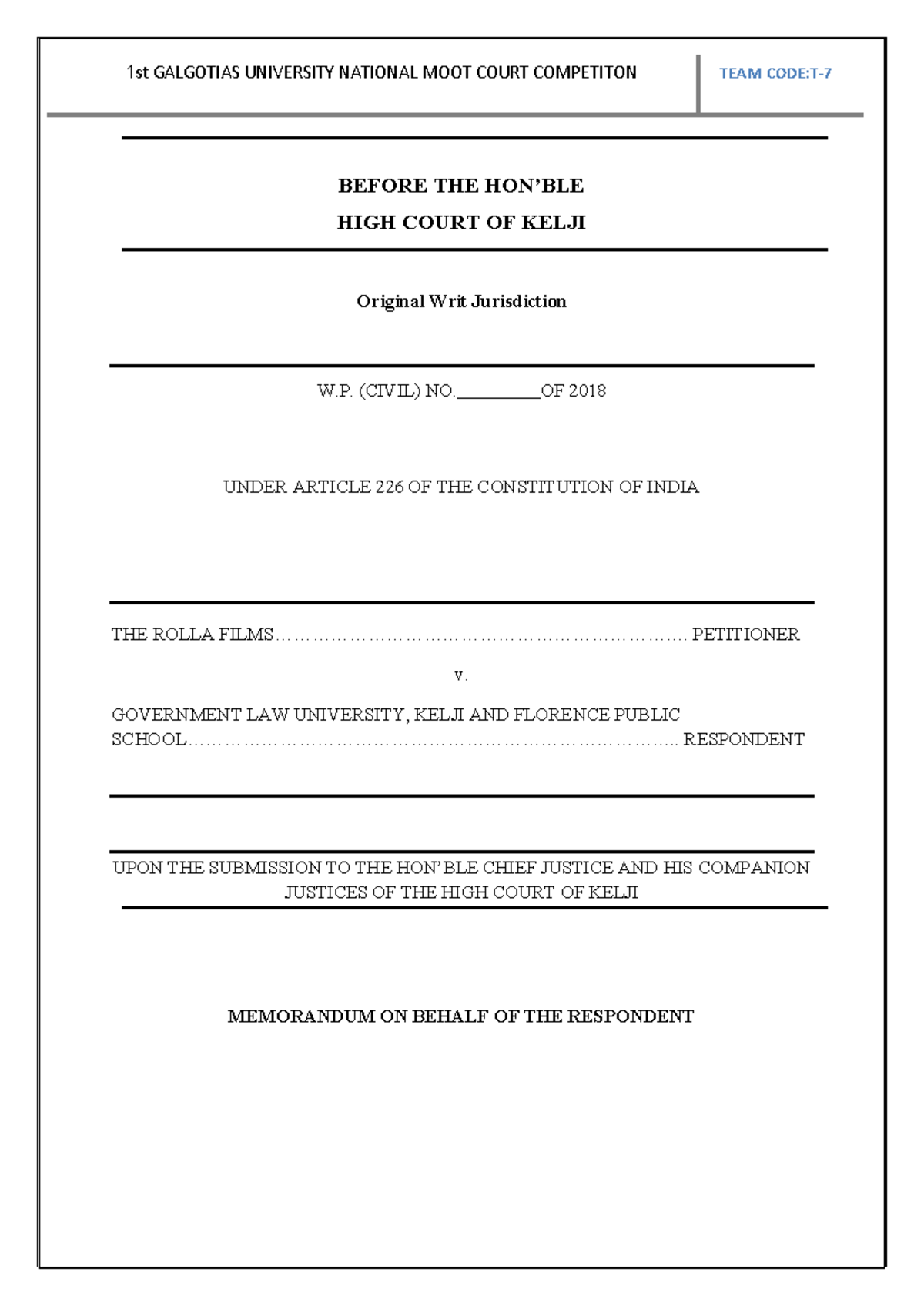 Respondent-memorial-18741 compress - 1 st GALGOTIAS UNIVERSITY NATIONAL ...