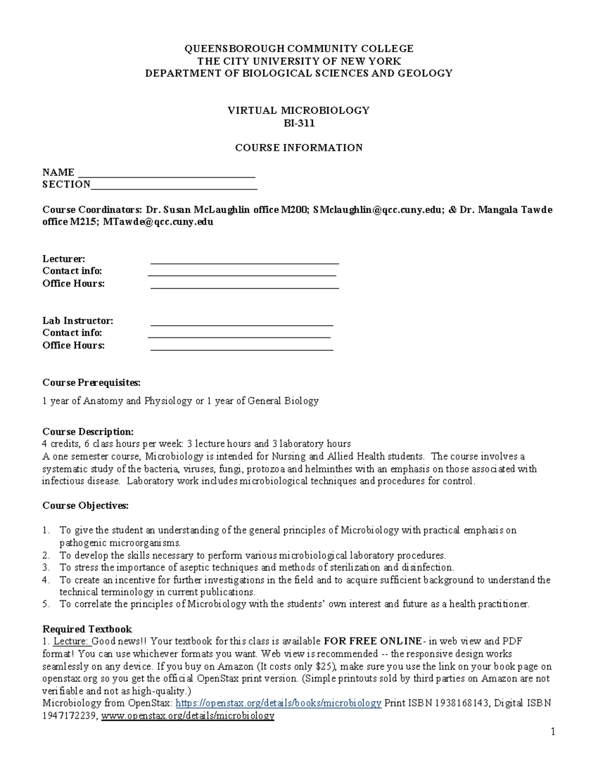 Micro Syllabus Virtual Fall.2020 - Warning: TT: undefined function: 32 QUEENSBOROUGH COMMUNITY ...