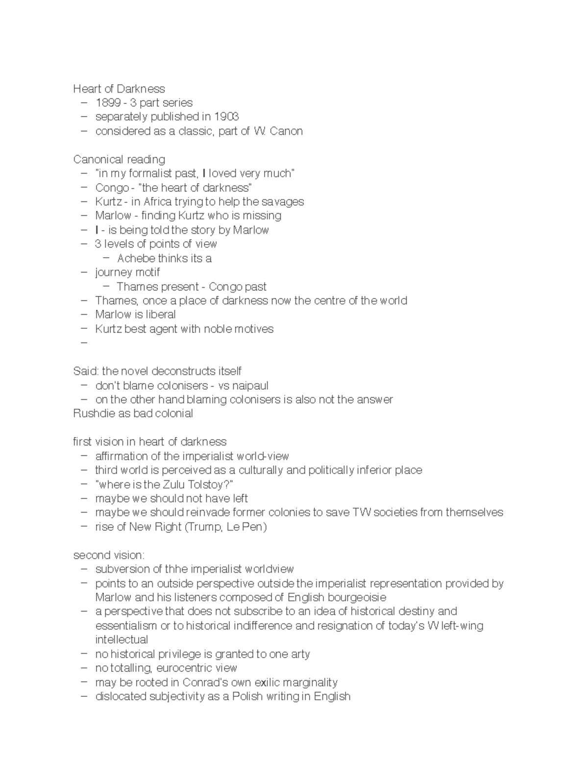 Heart of Darkness - Joseph Conrad