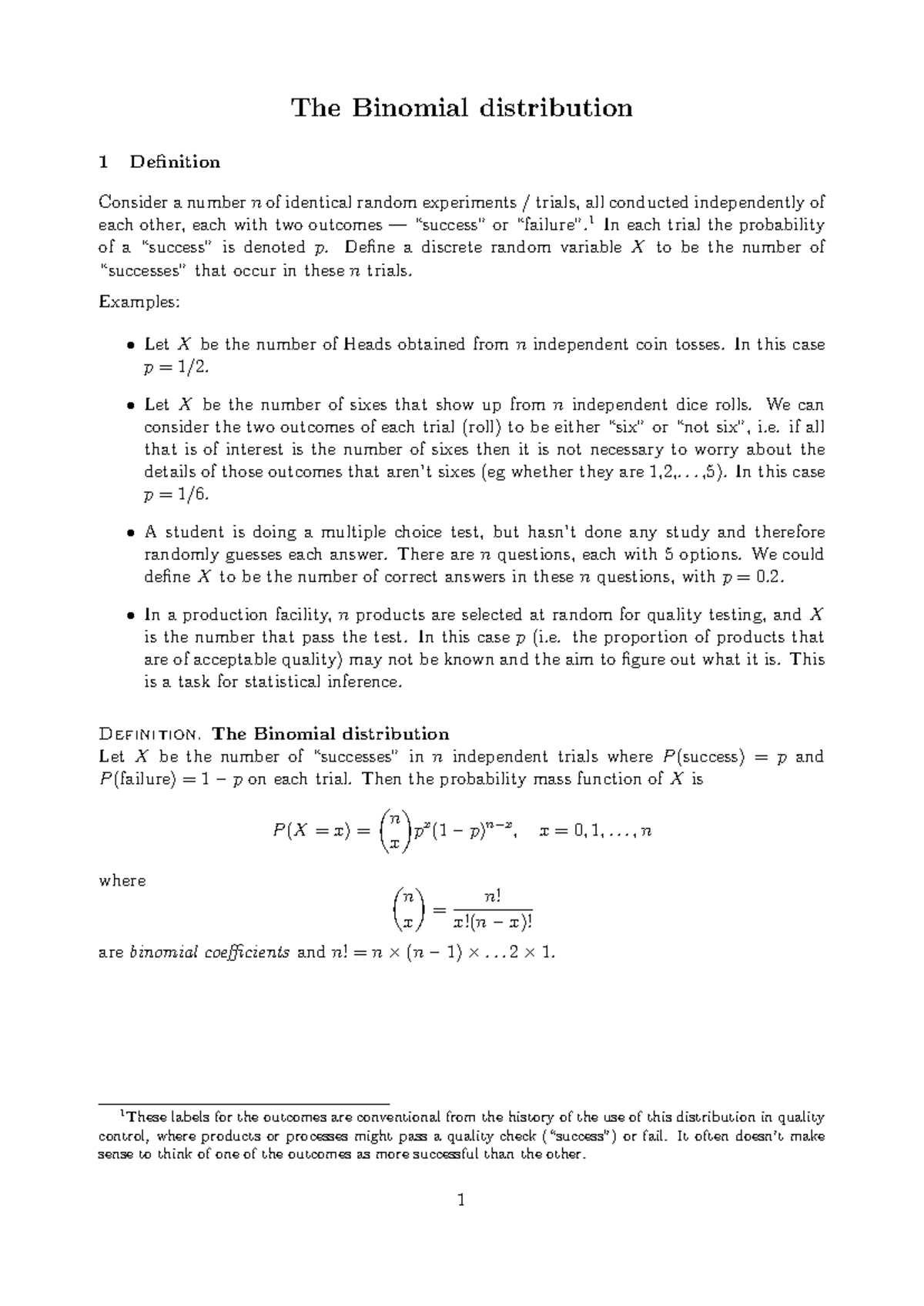 Binomial - Discussion COMP10001 Foundations of Computing Tutorial ...