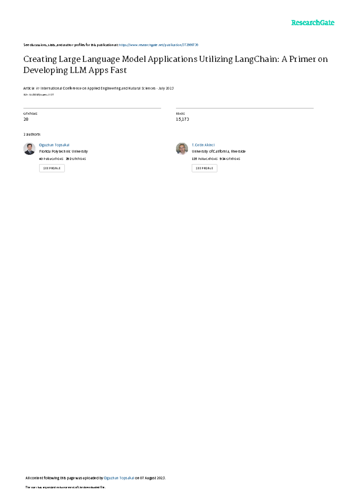 Creating Large Language Model Applications Utilizing Lang Chain Aprimeron Developing Llmapps