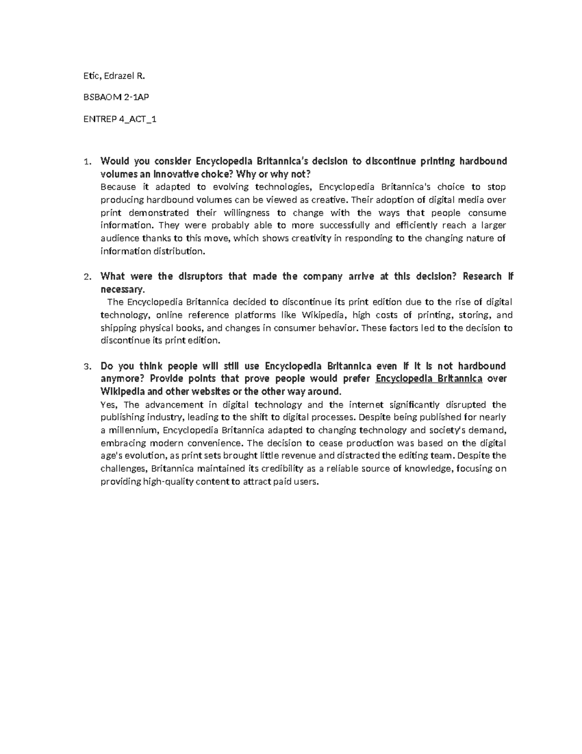 Etic 04 Activity 1 entrep - Etic, Edrazel R. BSBAOM 2-1AP ENTREP 4_ACT ...